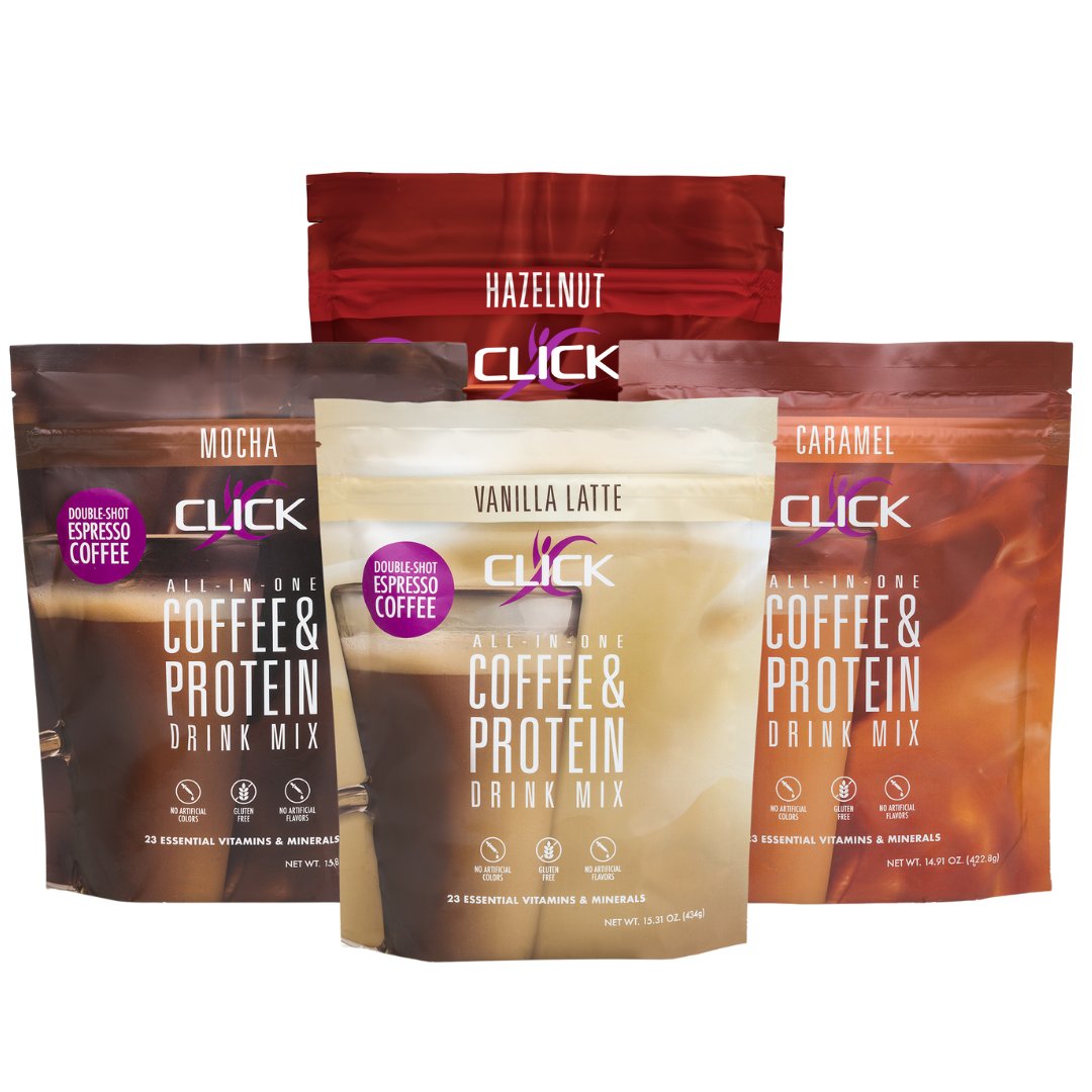 CLICK Coffee Protein Single Bag Collection – CLICK All-in-One Protein & Coffee