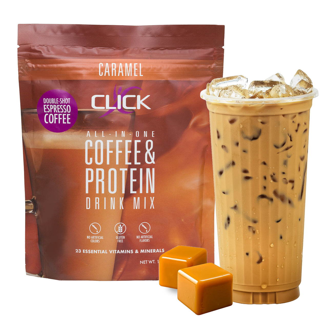 CLICK Coffee Protein Powder Meal Replacement, Caramel Flavor – CLICK ...