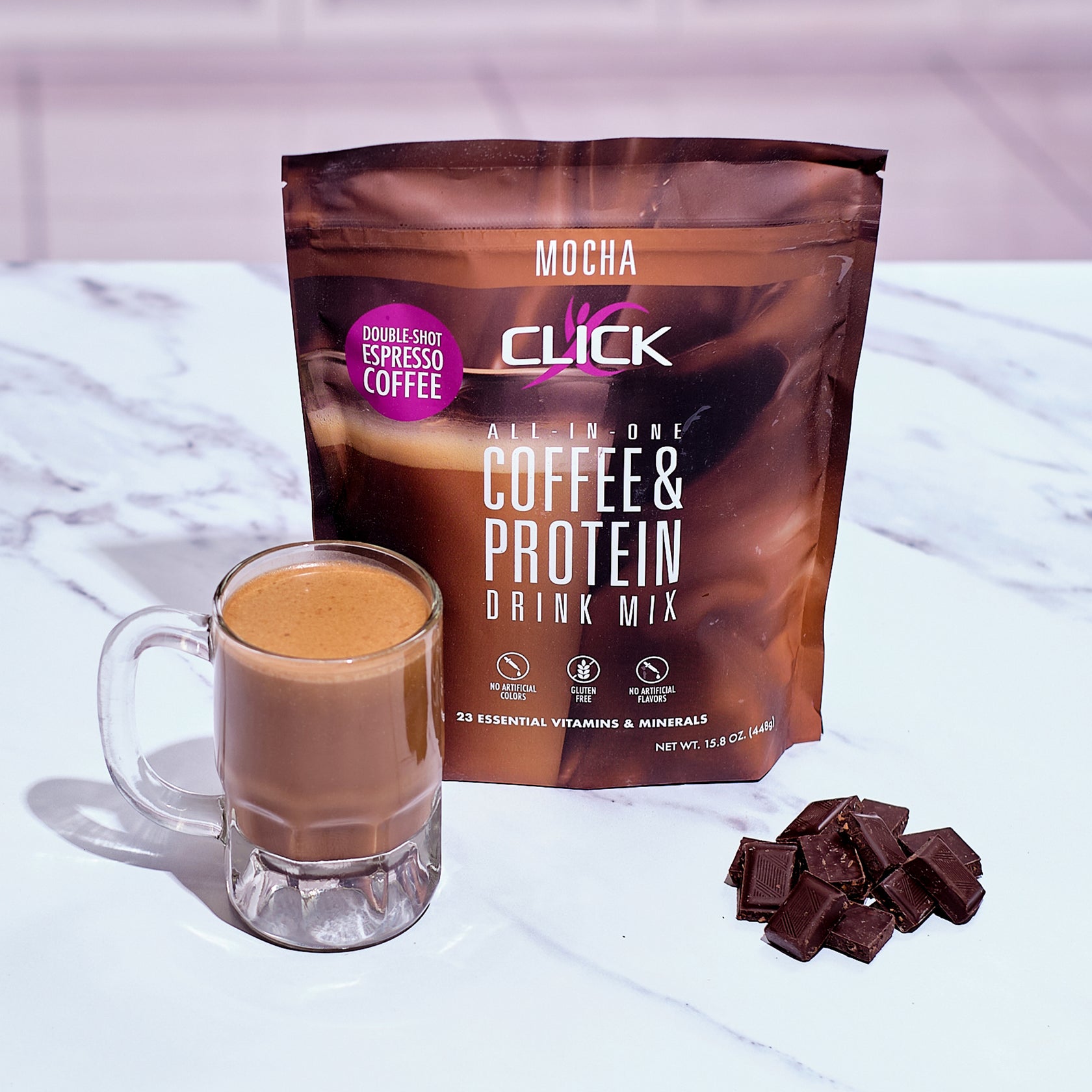 CLICK® Coffee Protein Powder Meal Replacement, Mocha Flavor – CLICK All ...