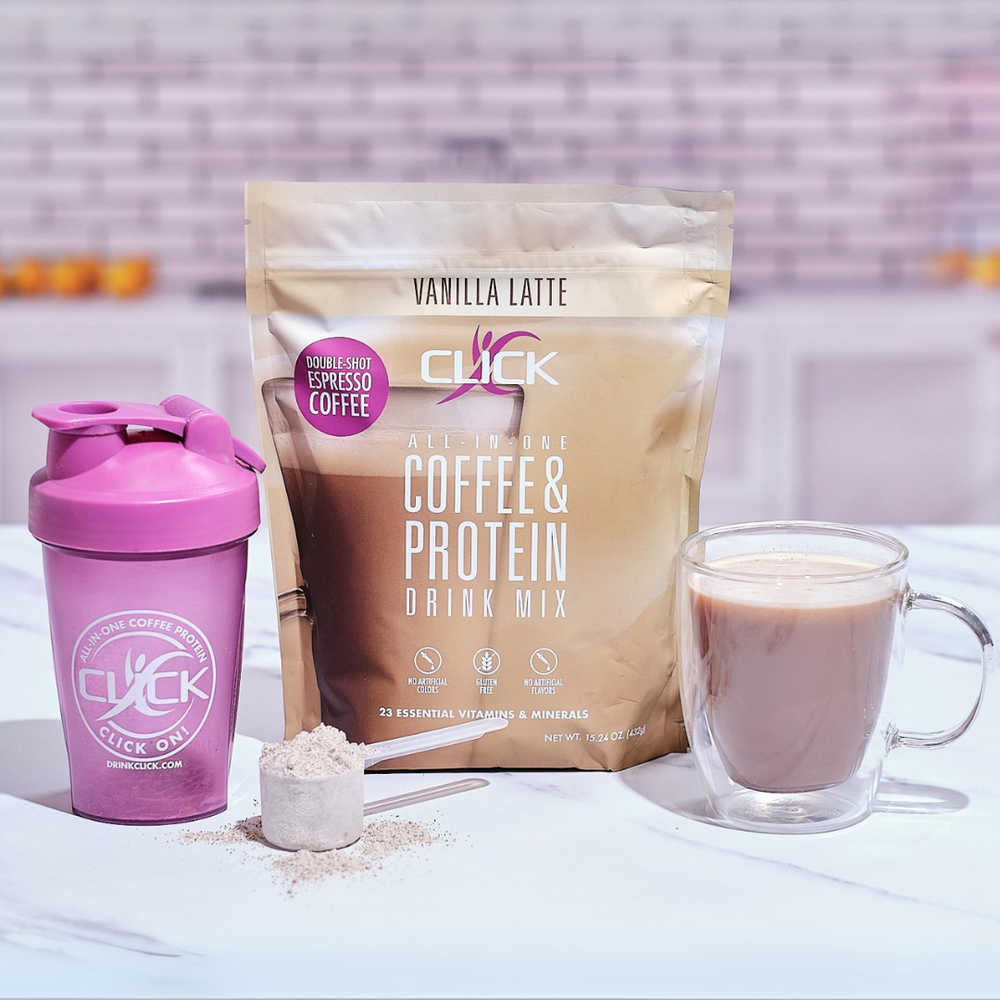 CLICK Coffee Protein Powder Meal Replacement, Vanilla Latte Flavor